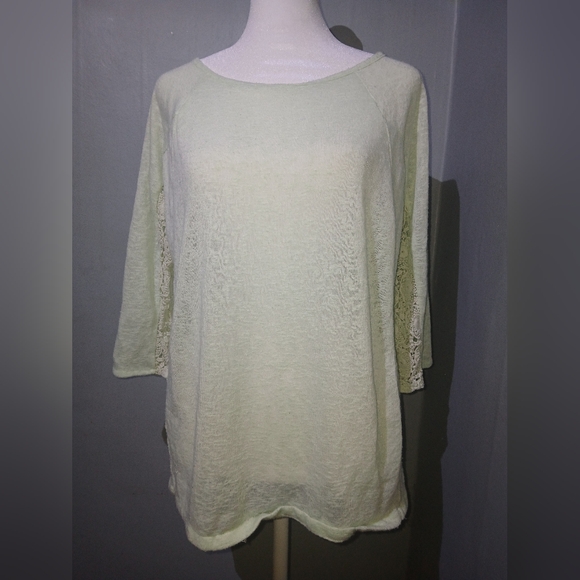 Juniper + Lime | Tops | Juniper Lime Light Green Lacetrim Top Size L ...